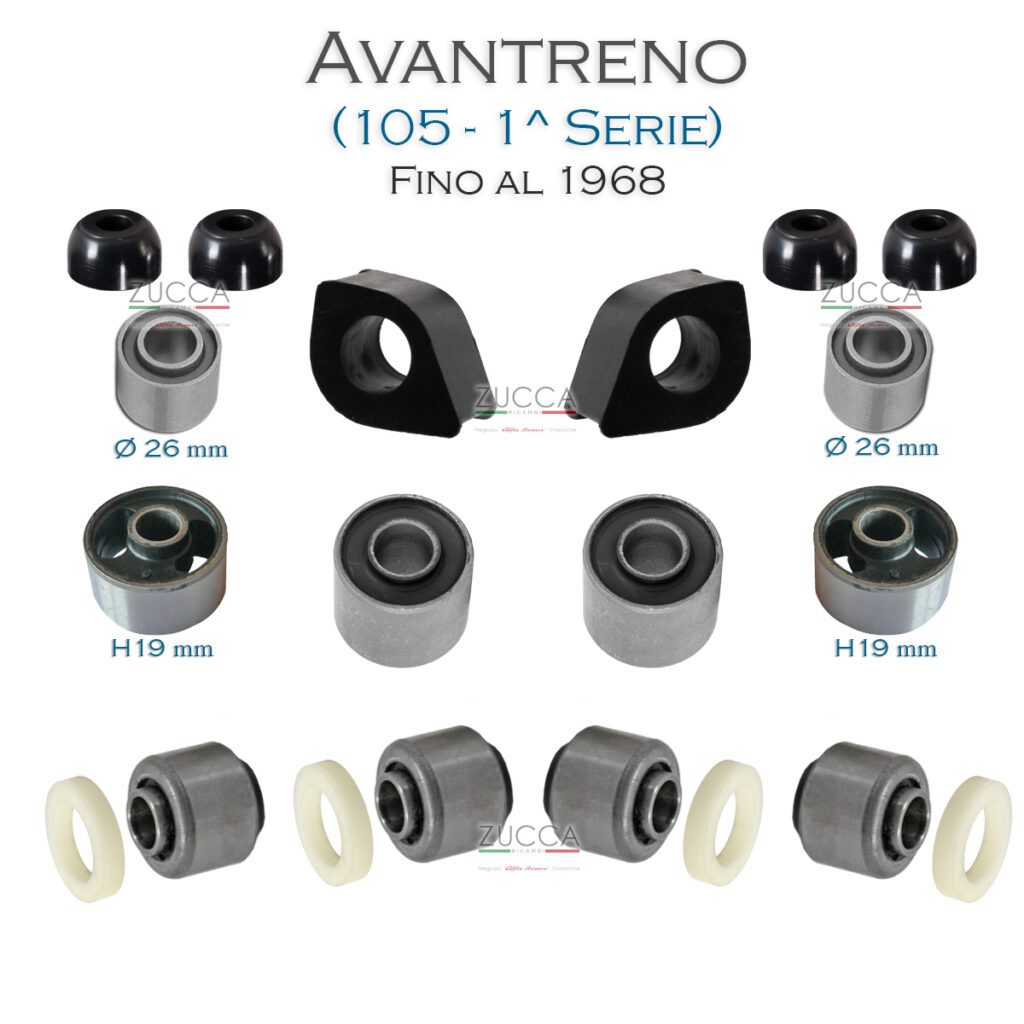 Kit (16 pz.) Boccole Avantreno (Serie 105 – 1^ Serie) Fino al 1968 ...